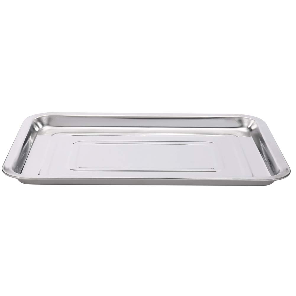 5 Pack Stainless Steel Tray,DOWEI 13 1/2" x 10" Professional Medical Surgical Stainless Steel Tray Dental Body Piercing Instrument Tool Flat Supplies