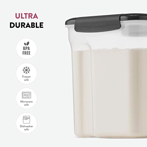 Airtight Food-Storage Containers With Lids BPA-Free Plastic Kitchen Pantry Storage Containers - Dry-Food-Storage Containers Set For Flour, Cereal, Sugar, Coffee, Rice, Nuts, Snacks Etc. (Gray)