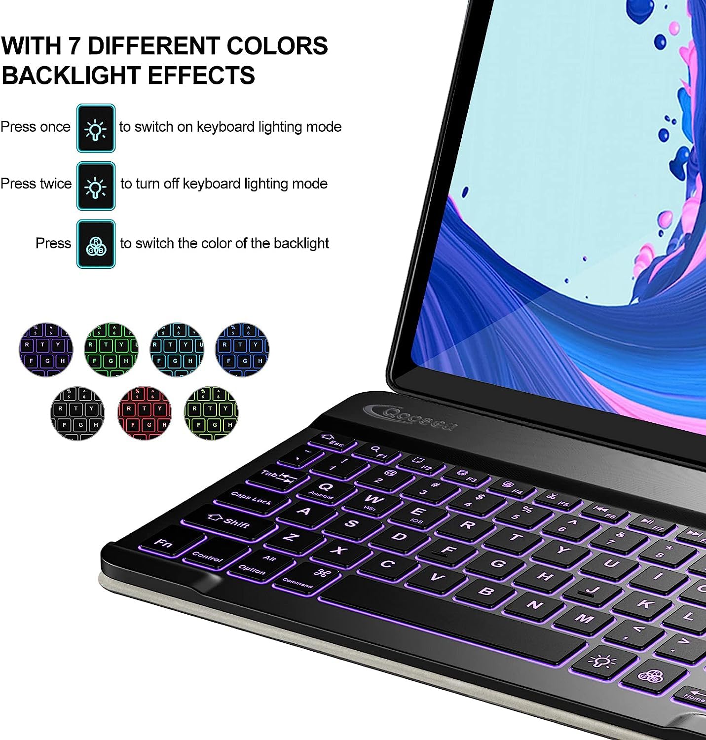 Qoosea for Samsung Galaxy Tab A7 Lite Bluetooth Keyboard Detachable Bluetooth Keyboard for Galaxy Tab A7 Lite 8.7 inch with Magnetically Wireless Bluetooth Keyboard Black