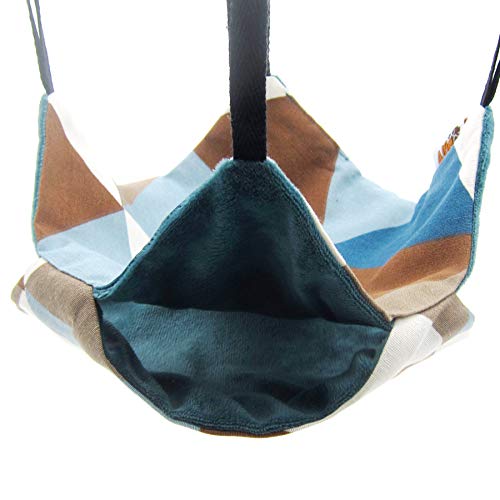 Alfie Pet - Kasey Hanging Hammock Bed for Mouse, Chinchilla, Rat, Gerbil and Dwarf Hamster - Color: Brown Teal, Size: Medium