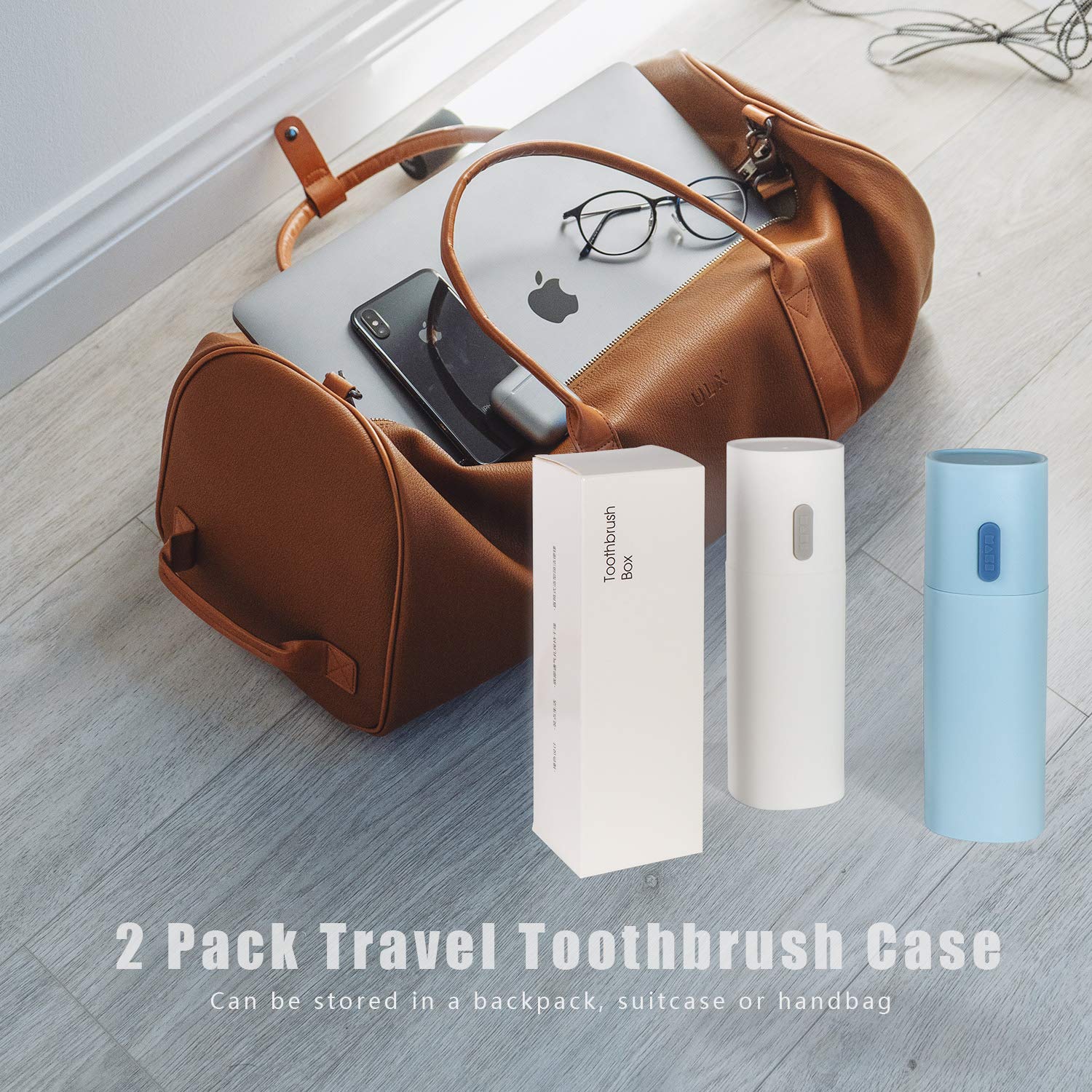 2 Pack Travel Toothbrush Case- Portable Breathable Toothbrush Holder -Plastic Toothbrush Storage Container Organizer- Multifunctional Wash Cup- For Travel Home&Camping&Business&School-MOFIT