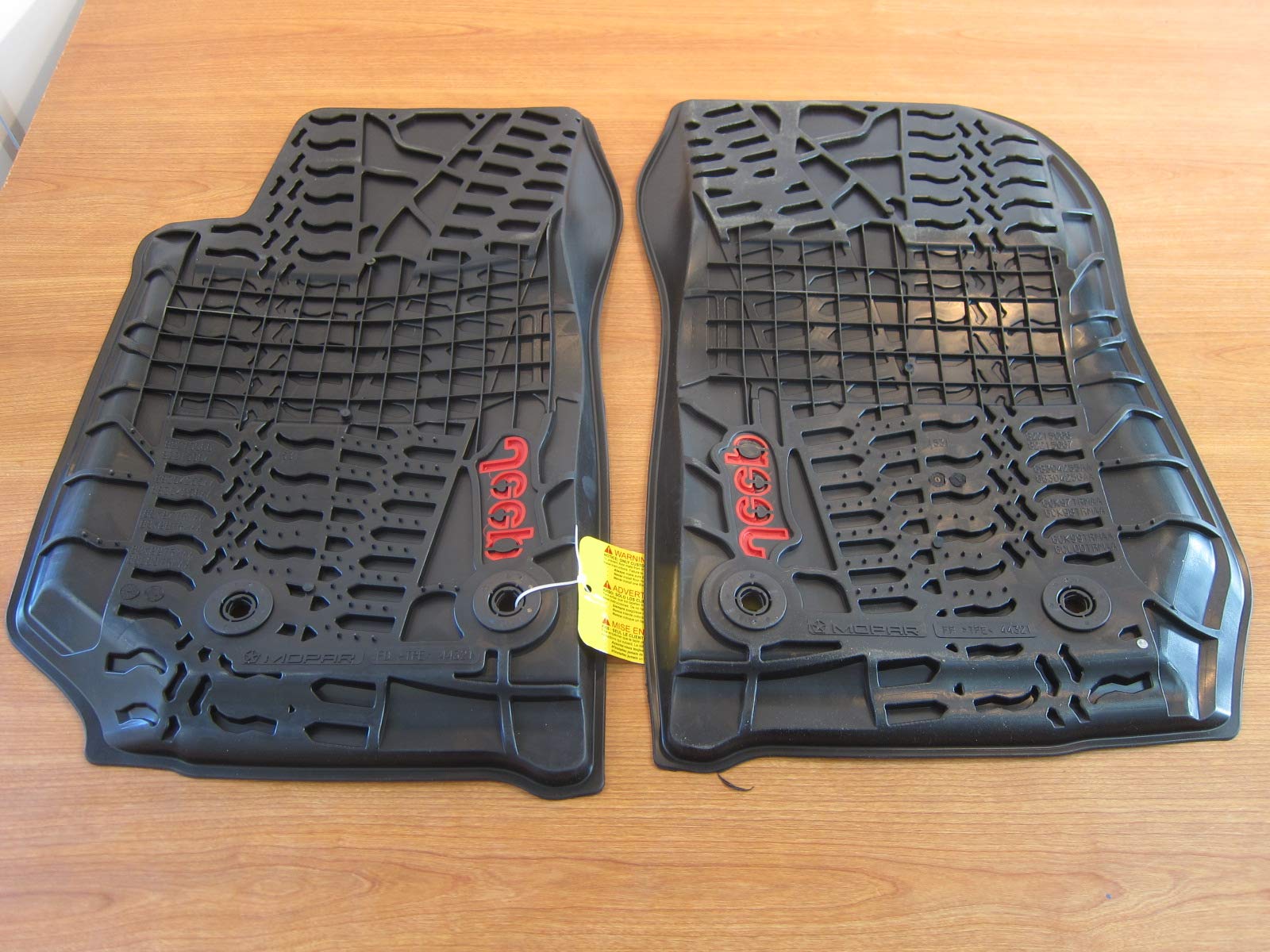 2014-2018 Jeep Wrangler JK Front High Wall All Weather Floor Mats New Mopar OEM