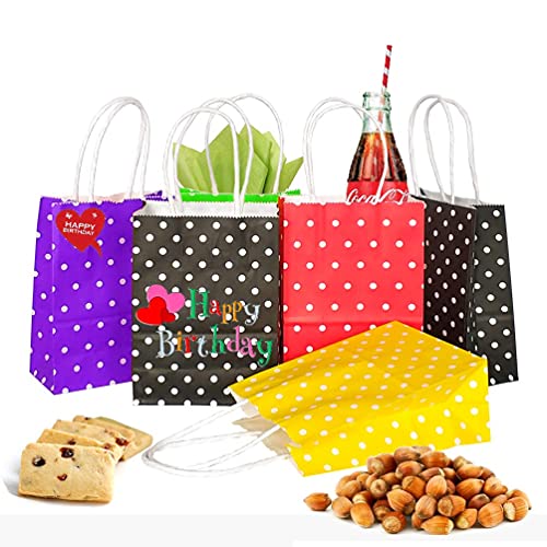 ADIDO EVA 25 PCS Gift Bags Mini Black Paper Bags with Handles for Party Supplies (6 x 4.3 x 2.3 In)