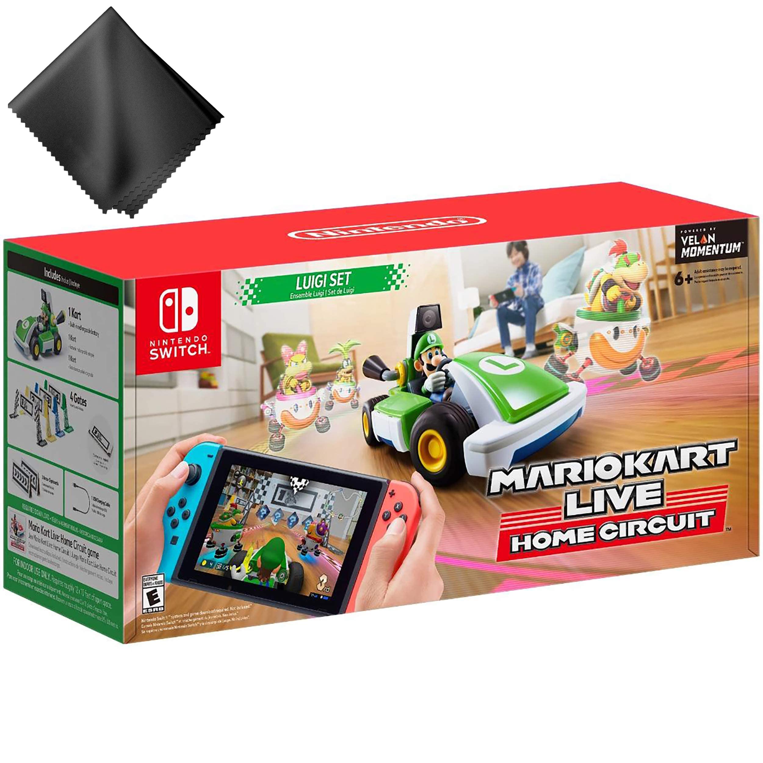 2020 Newest Nintendo - Mario Kart Live: Home Circuit - Luigi Set Edition - Family Holiday Gaming Bundle for Nintendo Switch, Nintendo Switch Lite - Green - iPuzzle Glasses Cleaning Cloth (Renewed)