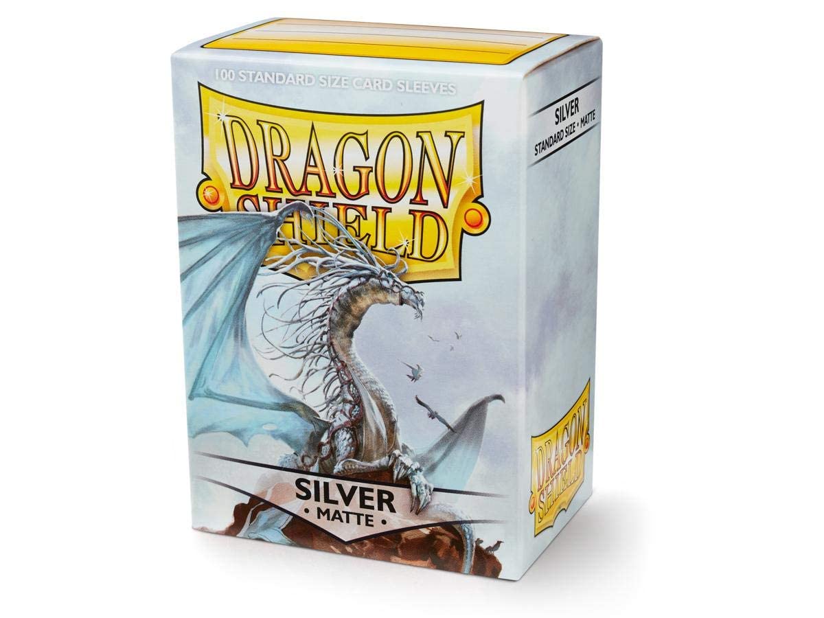 2 Packs Dragon Shield Matte Silver Standard Size 100 ct Card Sleeves Value Bundle! …