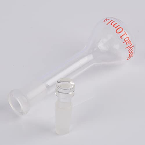 stonylab Glass Volumetric Flask Class A with Glass Stopper, Borosilicate Glass Heavy Wall Volumetric Flask Tolerance ±0.02 ml, 10 ml