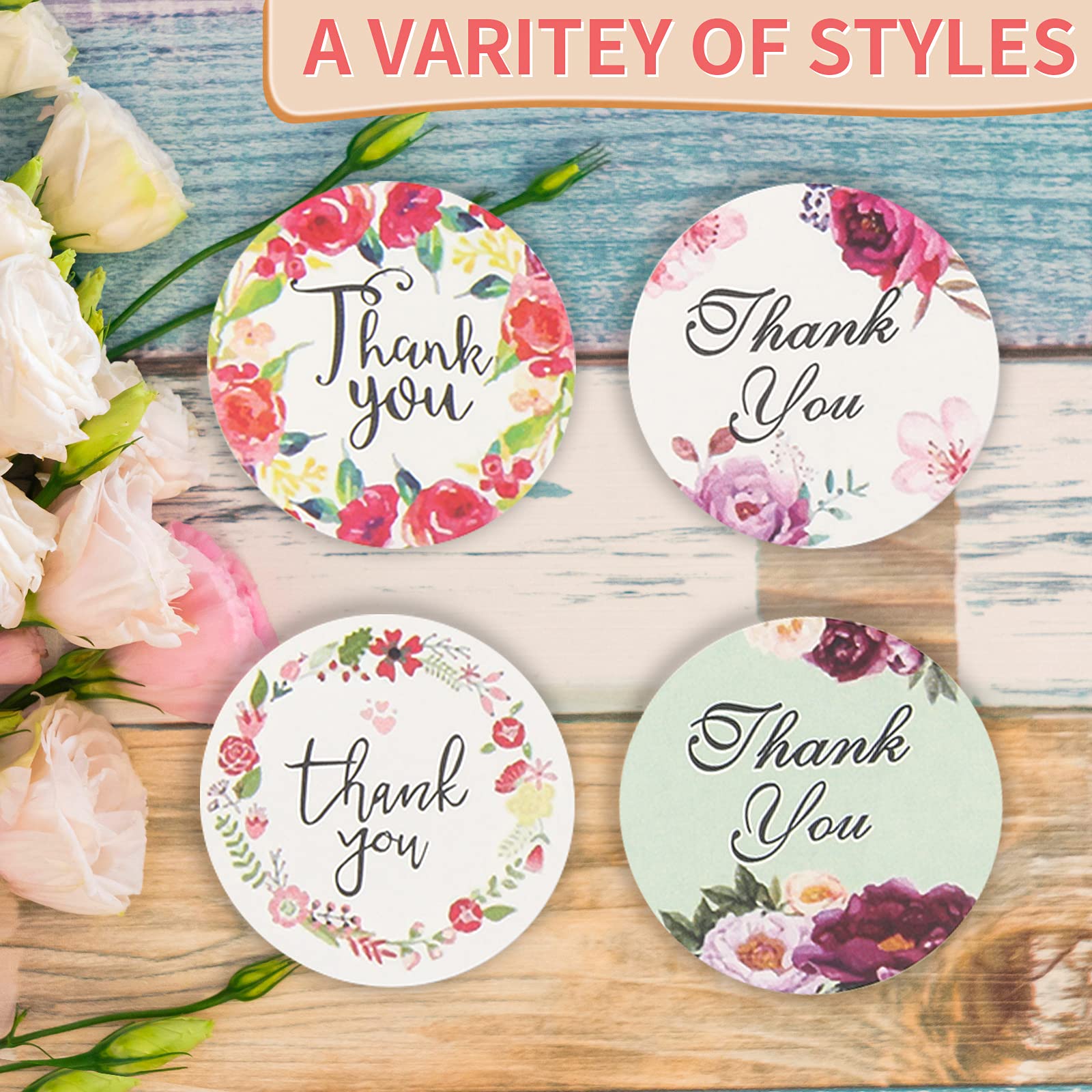 1000Pcs Thank You Stickers,Thank You for Supporting My Small Business Stickers Labels for Greeting Cards,Envelopes, Bubble Mailers and Gift Bags Packaging,1 Inch,500 Pieces Each Roll(Blue)