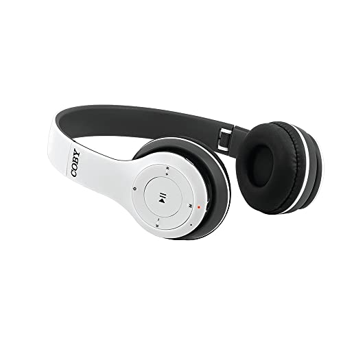 Coby Bluetooth Headphones | Wireless Headphones with Built-in Mic, Hands-Free Calling | Over The Ear Foldable Bluetooth Headset for Easy Storage | Up to 5 Hours of Playtime | Supports AUX in (White)