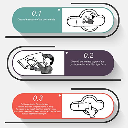 BBTO Car Door Handle Cup Protector Clear Car Door Handle Scratches Protective Films for Vehicles Transparent Paint Scratch Protection Protective Film (8 Pieces)