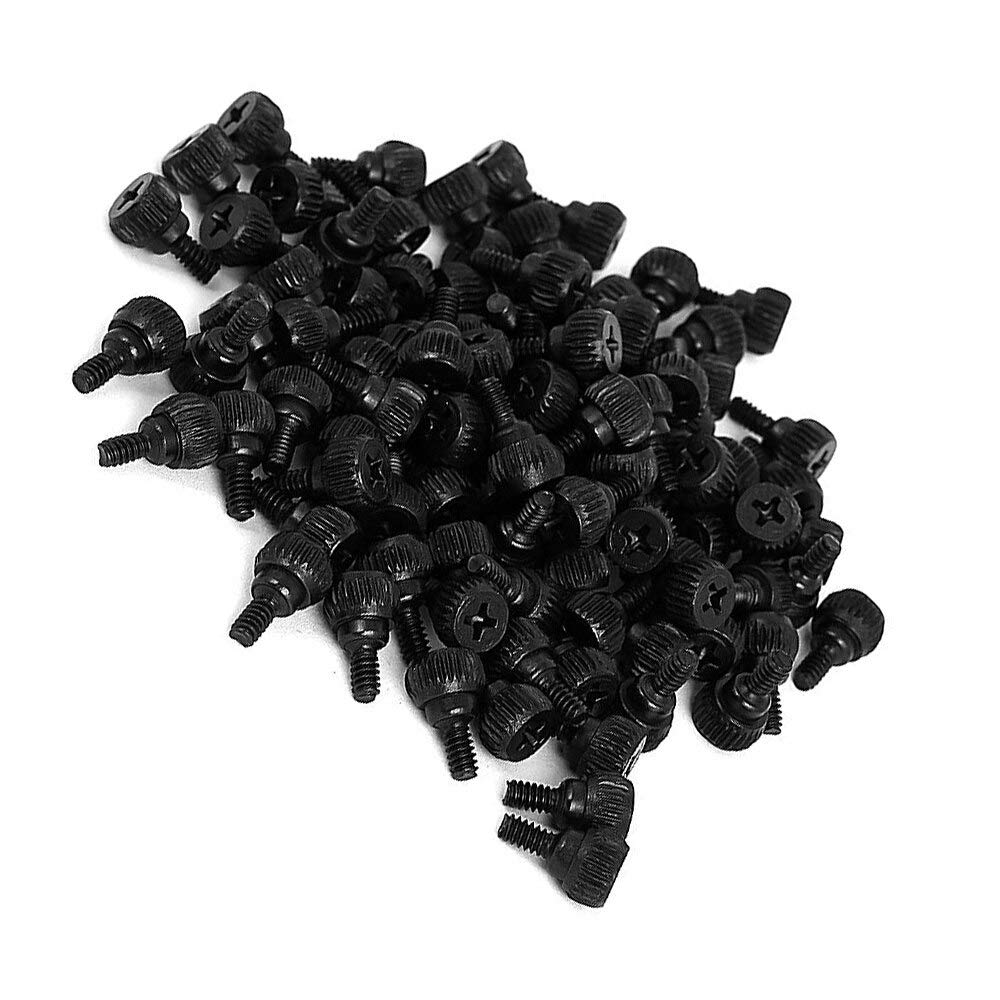 6# 32x6mm Desktop for Computer PC Case Chassis Thumb Screws Black 100 Pcs SCRW-227150