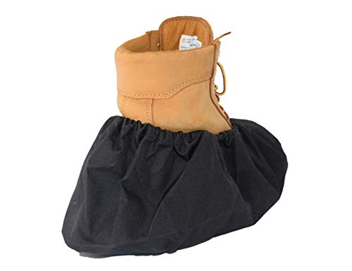 2 Pairs Non Slip waterproof Reusable shoe Covers for contrators and Carpet Floor Protection, Machine Washable. MEDIUM