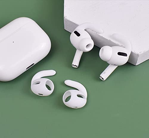 ALXCD Eartips & Ear Hooks Kit Replacement for Air Pods Pro, 2 Pairs Over-Ear Soft Ear Hook & 2 Pairs Anti Slip Silicone Eartips & 3 Pairs S/M/L in-Ear Eartips, Fit Air Pods Pro 1+1+2S+3 White