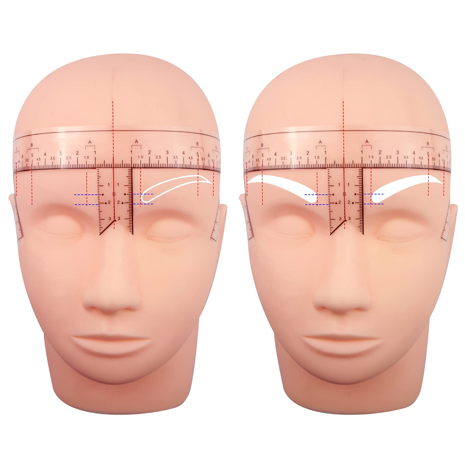 50pcs Disposable Eyebrow Ruler Stencils with Eyebrow Shape for Microblading Permanent makeup Tattoo Eyebrow design Eyebrow Mapping Ruler (Model B-50pcs)