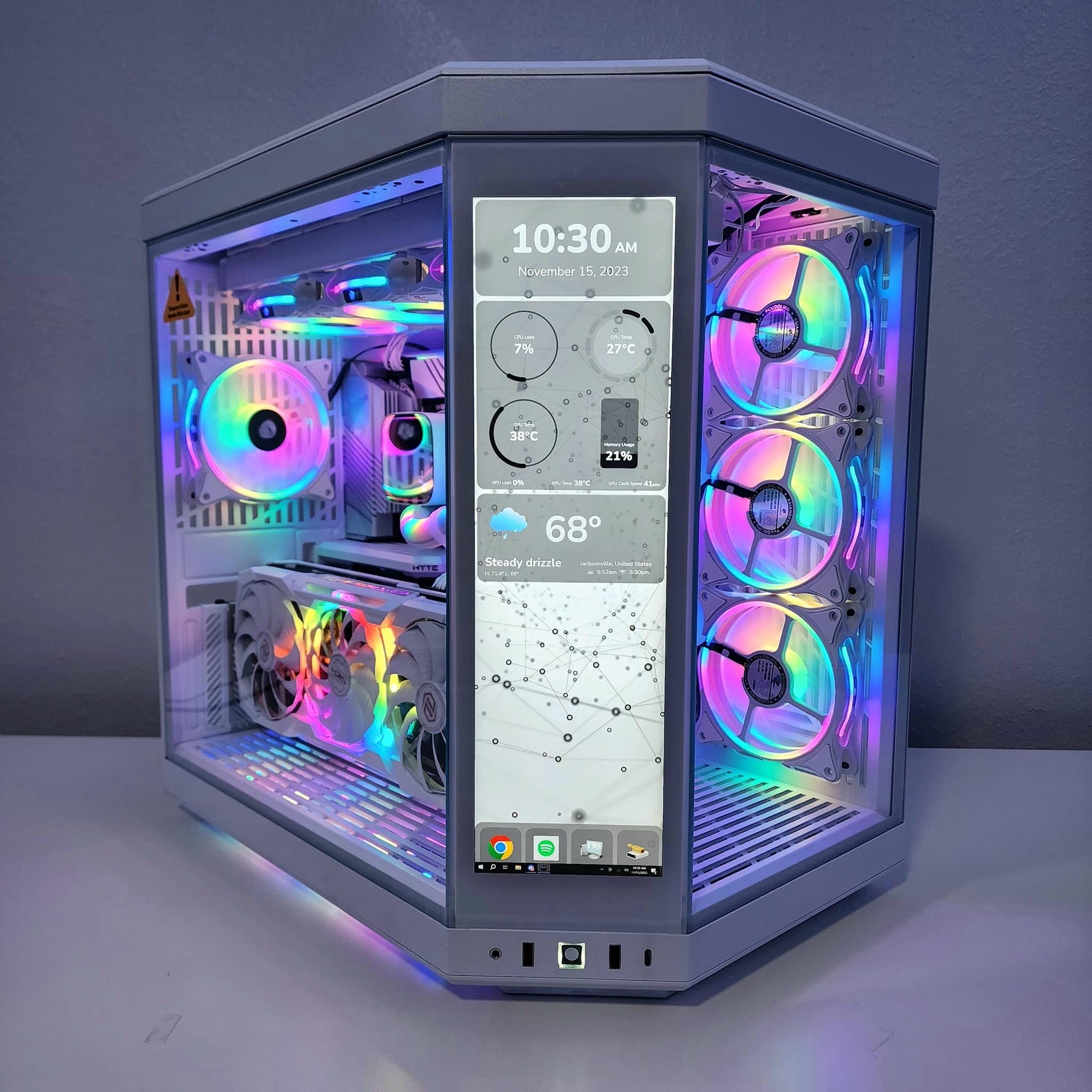 AsiaHorse FS-9002 Pro 120mm RGB Case Fan, 26 LED ARGB and Double LED Lingting Loops, 800-1800rpm Pwm Case Fan with 5V PWM Motherboard Sync/Analog Controller 5 Pack, White