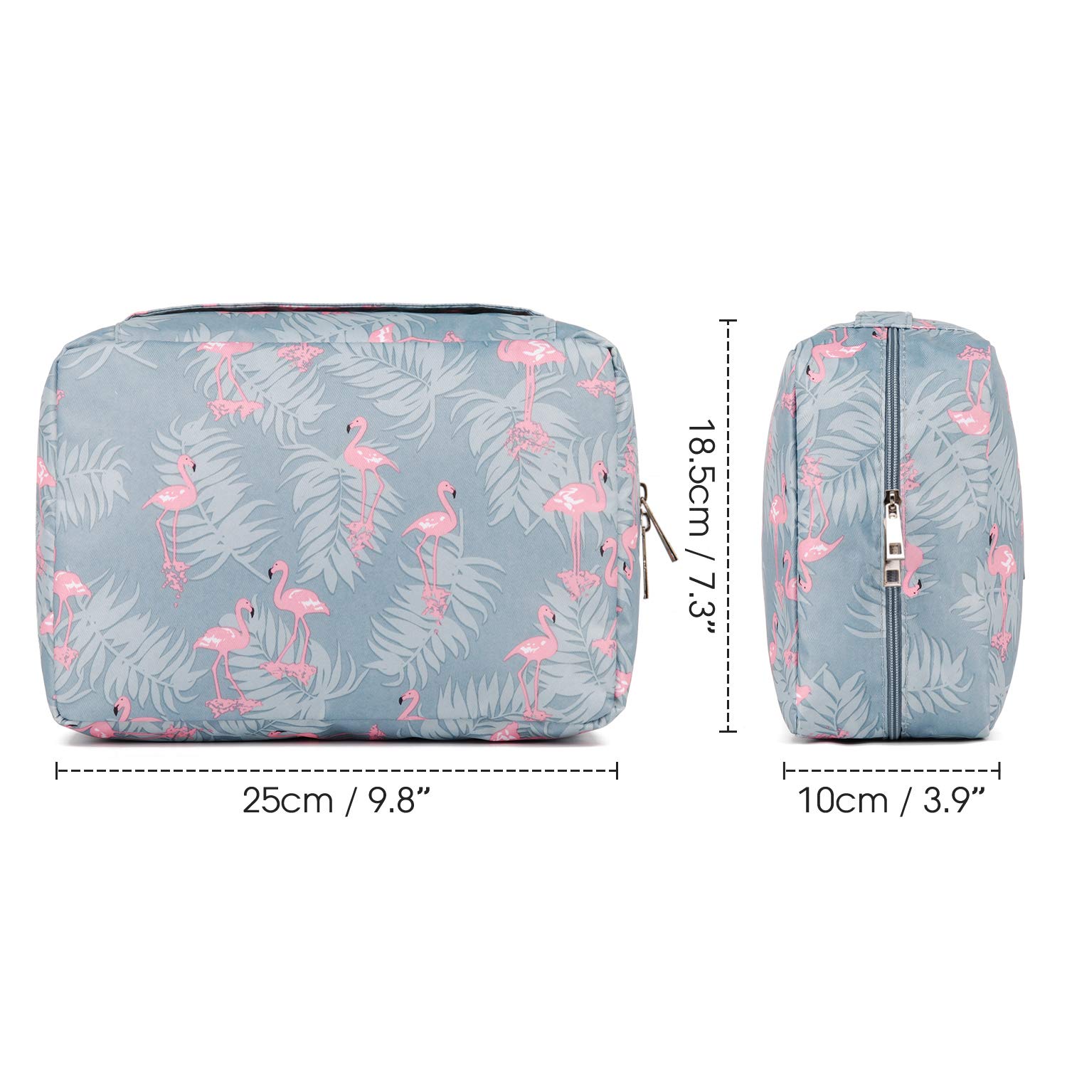 Narwey Hanging Toiletry Bag for Women Travel Makeup Bag Organizer Toiletries Bag for Cosmetics Essentials Accessories (Flamingo)