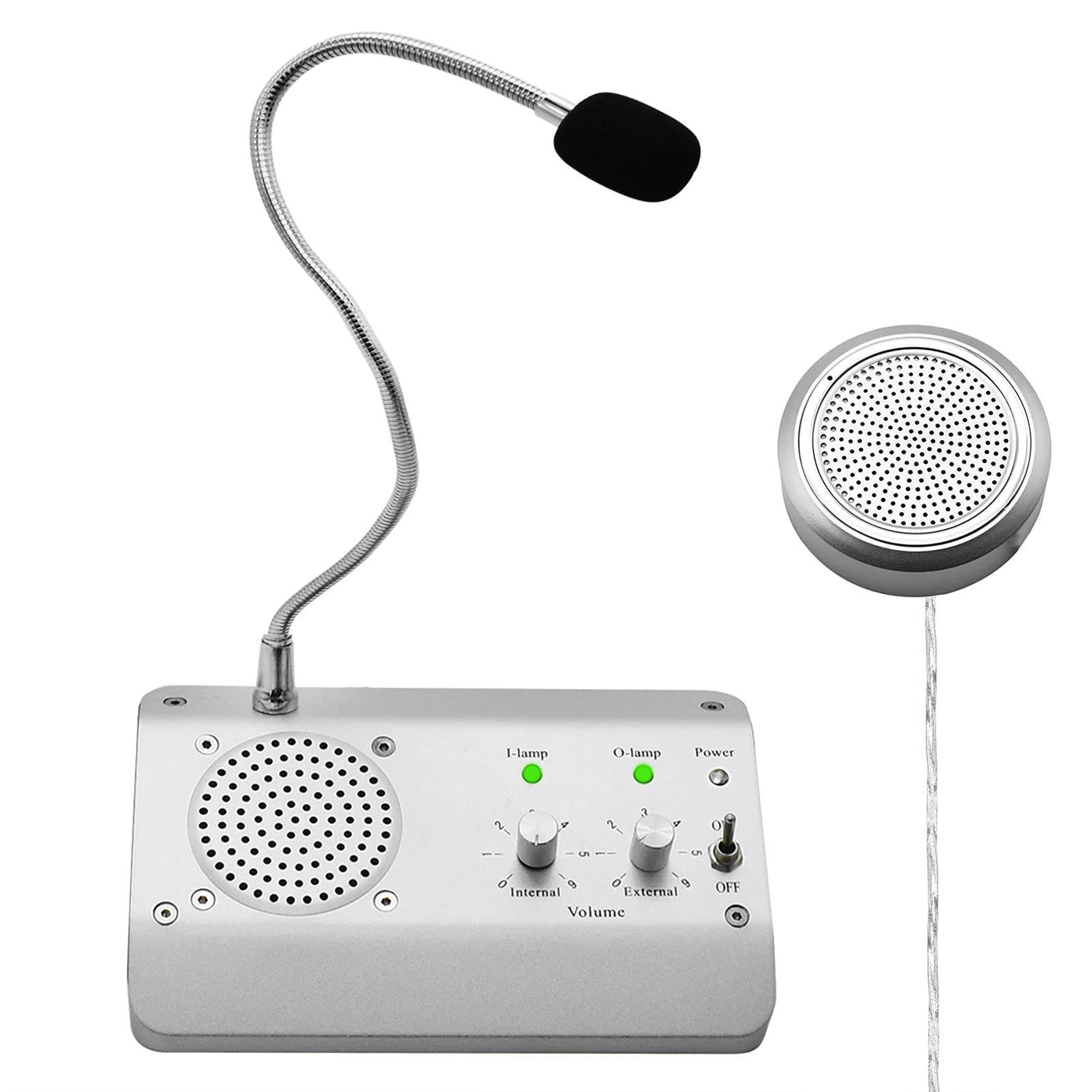 WWMFS Window Speaker System, Dual Way Window Microphone Intercom Speaker, Intercom System for Business, Office, School, Counter, Bank and Station