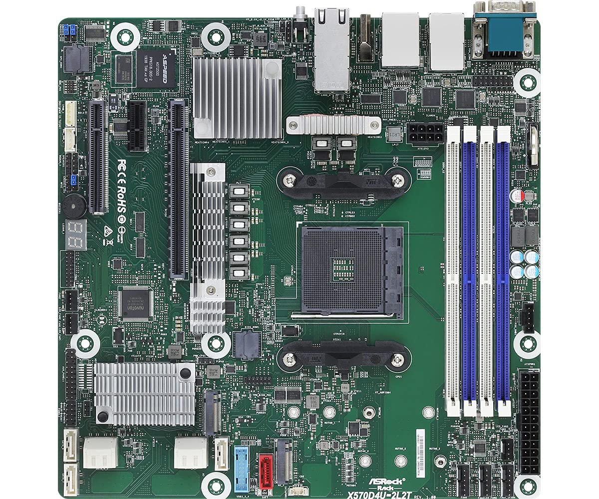 ASRock Rack X570D4U-2L2T Socket AM4/ AMD X570/ DDR4/ SATA3&USB 3.2/ Micro-ATX Server Motherboard