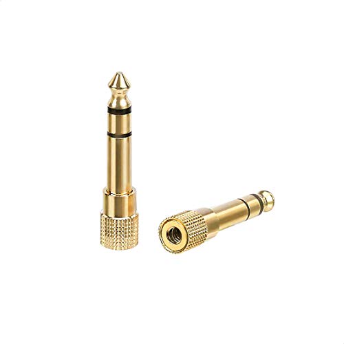 Amazon Basics Gold Plated 6.35mm 1/4 Male to 3.5mm 1/8 Female Stereo Headphone Adapter - 2-Pack
