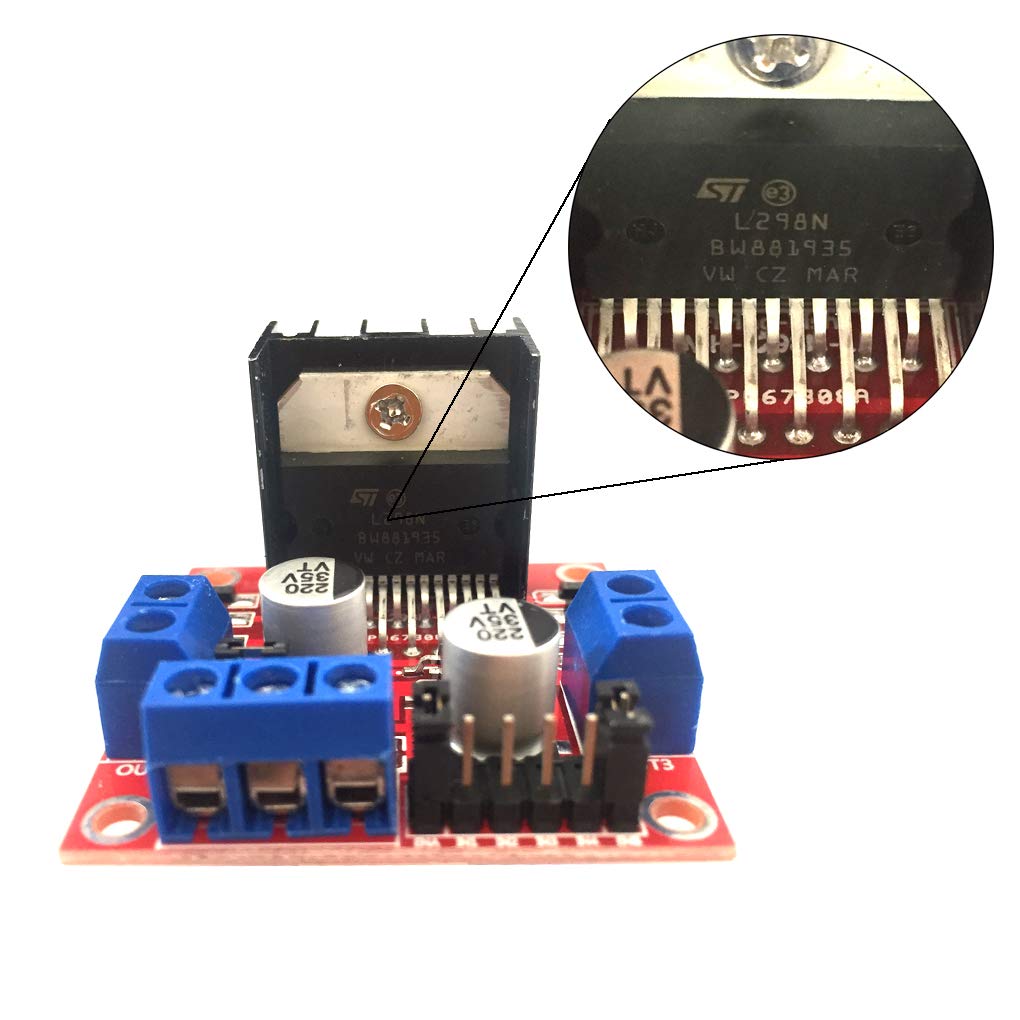 4pcs L298N Controller Board Module Dual H-Bridge 3pcs Dupont Connector Cables for Arduino Smart Car Power UNO MEGA R3 Mega2560 Motor Driver Stepper DC Motor