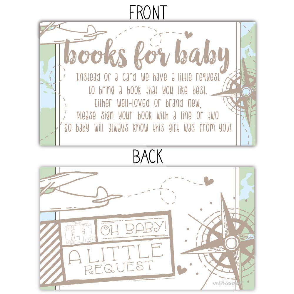 50 Adventure Books for Baby Shower Request Cards - Baby Shower Invitation Inserts