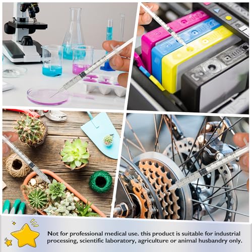 5ml/cc with 21 Gauge 1.5 Inch Lab Disposable Luer Lock Glue Applicator for Liquids Refilling, Dispensing Supplies, Pack of 20