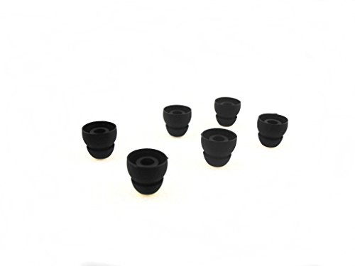 3 Pairs Black Double Flange Silicone Earbuds EarTips 5mm Connector for Beats by dre Powerbeats 2 Wireless Sennheiser IE6 IE7 IE8 Earphones