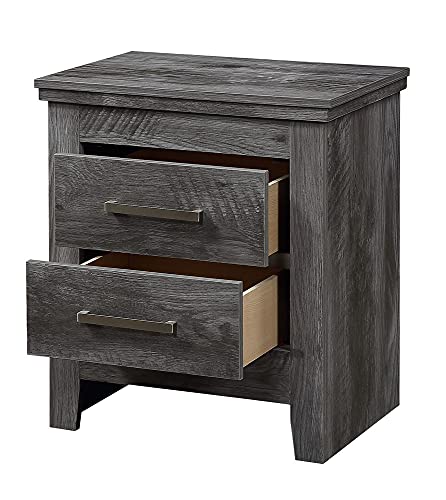 Acme Furniture Vidalia Nightstand, Rustic Gray Oak