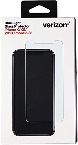 Verizon Blue Light Filter Tempered Glass Protector for Apple iPhone Xs/X