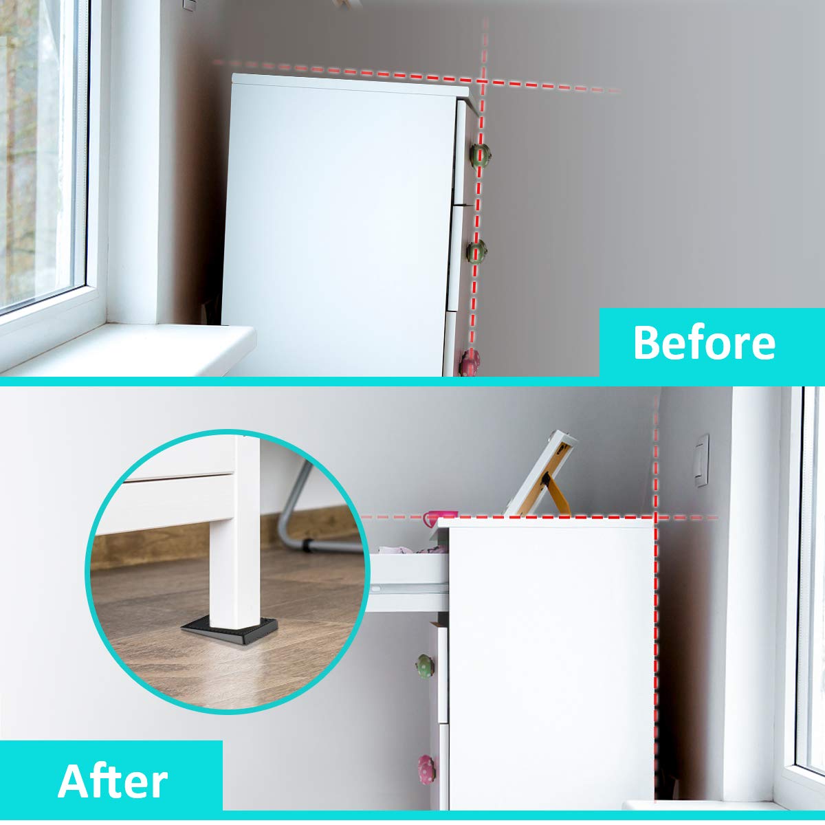 Plastic Shims for Leveling - 36 Piece Jar, Strong and Durable Table Wedges, DIY Levelers for Furniture, Table, Chair, Cabinet, Table Leg, Restaurant - Adjustable Multipurpose Furniture Levelers