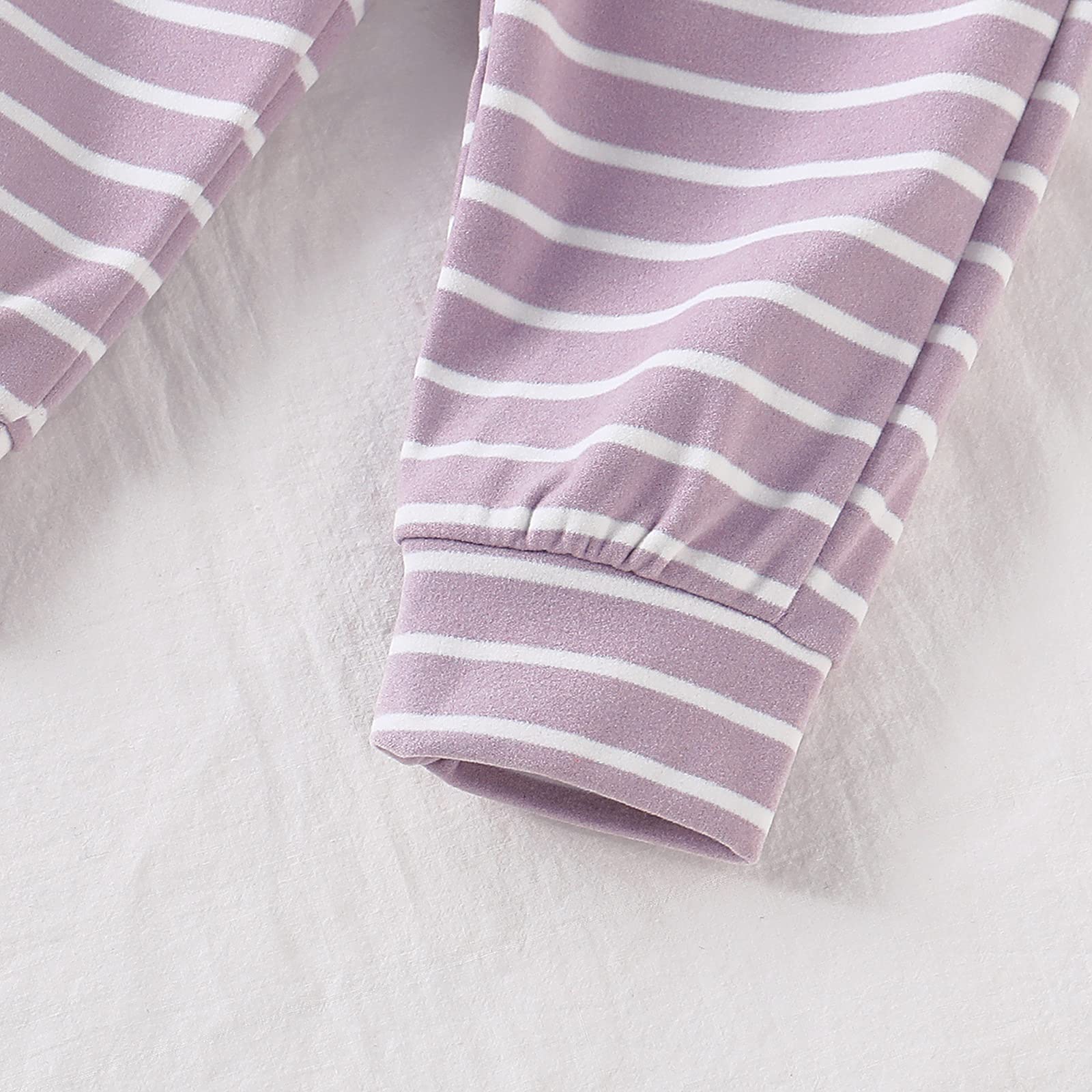 Dimoybabe Baby Girl Clothes Boy Sweatshirt Infant Outifts Set Spring Winter Long Sleeve Outfits + Stripped Pants 2pcs Stripe Purple
