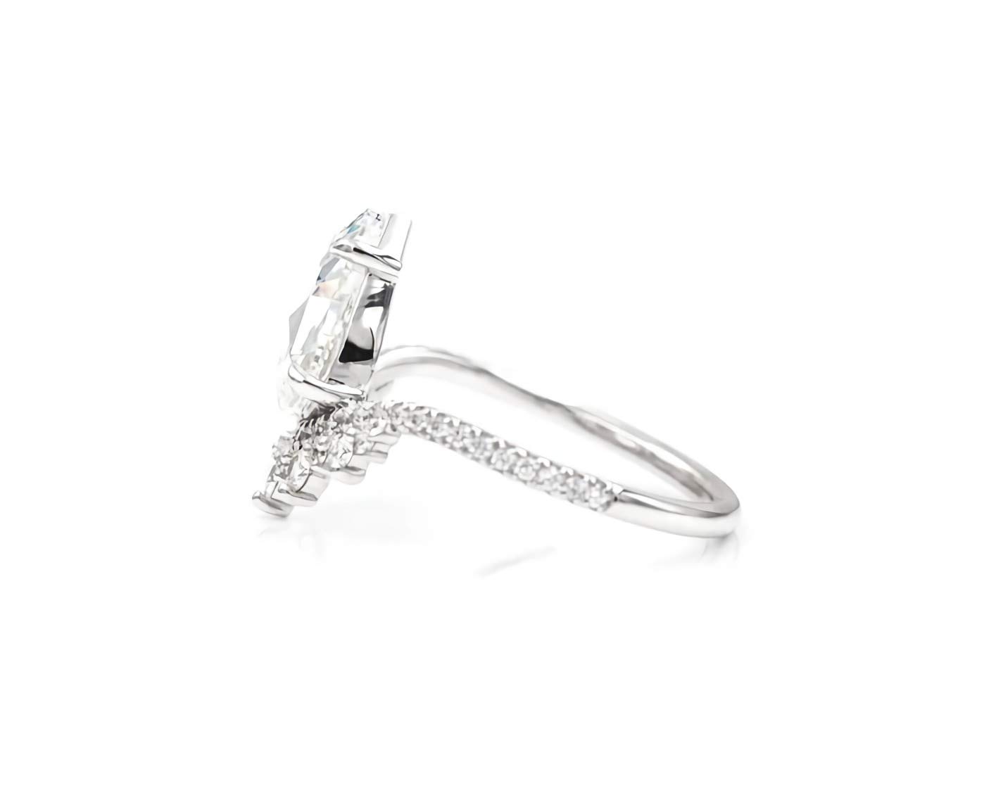 1.85 Carat (ctw) moissanite engagement rings for women 14K gold moissanite rings - personalized ring