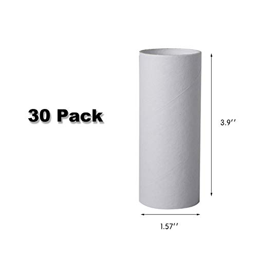 30 Pack Craft Rolls - Round Cardboard Tubes - Cardboard Tubes for Crafts - Craft Tubes - Paper Tube for Crafts - 1.57 x 3.9 Inches - White