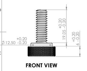 5 Pack of 1/4-20 Knurled Shoulder Flat Tip Brass Thumb Screw - 1-1/16" OAL