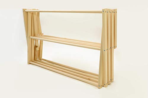 Clothes Drying Rack Wooden Maple Folding Amish Handmade Quality 36 Inches Wide 52 Inches Tall USA
