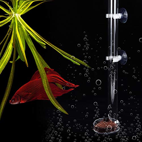 Acrylic Shrimp Feeder Tube, Ornamental Aquarium Feeding Tube Fish Food Container Set with Sucker Hook Fish Tank Aessories(40cm)