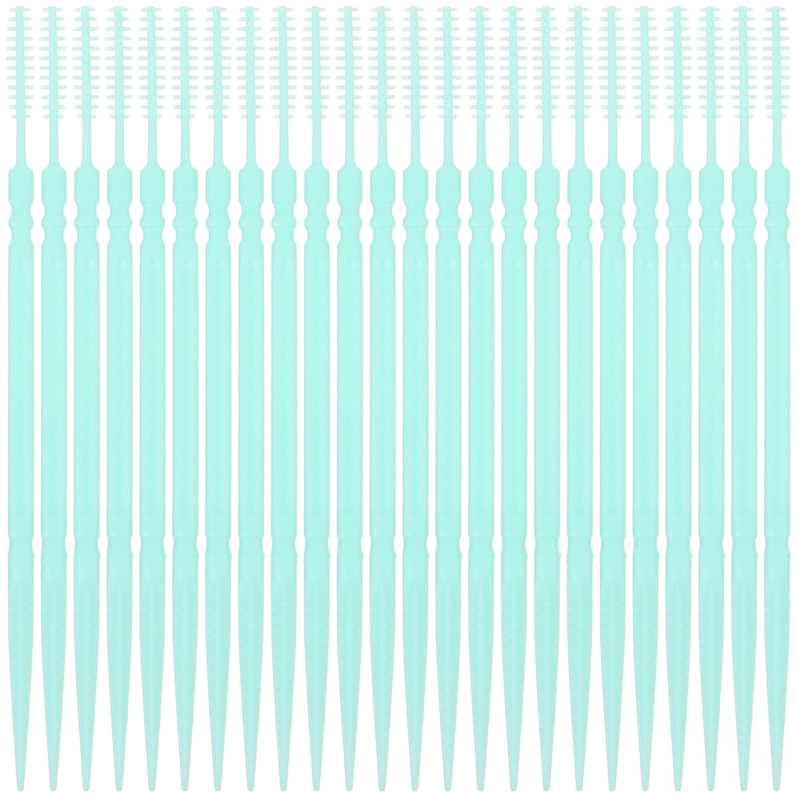 200pcs Double-Head Toothpicks Soft Plastic Oral Care Interdental Floss Cleaners Floss Picks,Braces flossers,Floss for Braces,Floss Sticks for Adults(Sky-Blue)