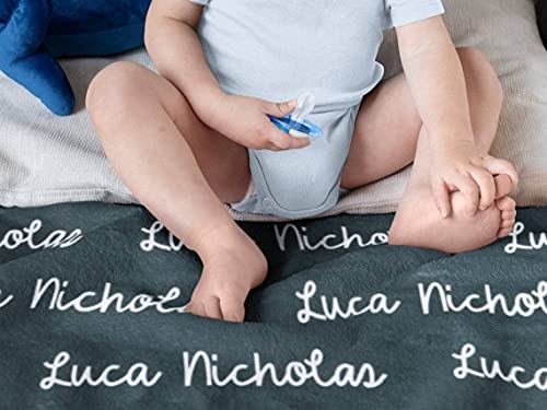 PUBSOOUP Personalized Baby Blankets, Baby Blankets for Girls and Boys with Name Flannel Plush Baby Customized Blanket Personalized Gifts for Kids(40"x30"inch)