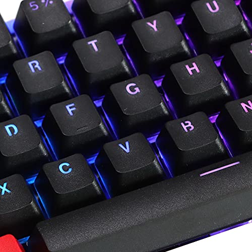 61 PBT keycaps 60 Percent Custom Backlit Key Caps Covers OEM Profile for Cherry MX Switch Mechanical Gaming Keyboard with Key Puller (keycap only) (HL)
