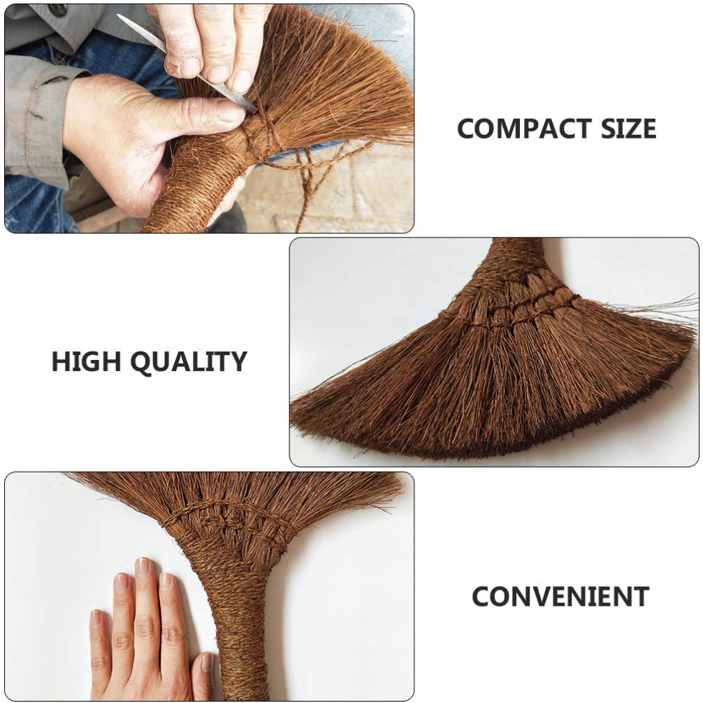 1pc Dust Broom Natural Broom Pet Hair Broom Carpet Broom Household Cleaning Tools Natural Whisk Sweeping Broom House Use Cleaning Broom Small Broom Mini Table Brown Silk Vintage