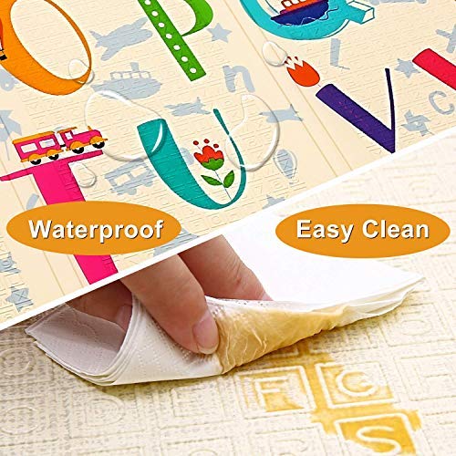 Foam Crawling Mat Baby Folding Play Mat Kids Reversible Extra Large Non Toxic Waterproof Infants Rug Toddler for Picnic Outdoor Playroom