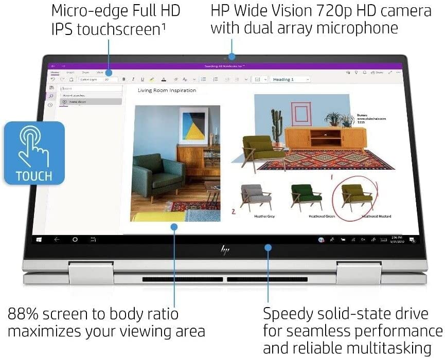 2022 Newest HP Envy x360 2-in-1 15.6" Touch-Screen Laptop, Intel Core i5-1135G7, Intel Iris Xe Graphics, 32GB DDR4 RAM, 1024GB PCIE SSD, Backlit Keyboard, Lightweight, Win 11 Home, Silver