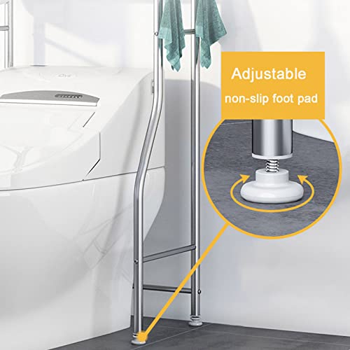 3-Tier Stainless Steel Bathroom Space Saver Storage Shelf, Shelving Unit Over Washing Machine, Laundry Room Organizer Over The Washer Dryer Toilet