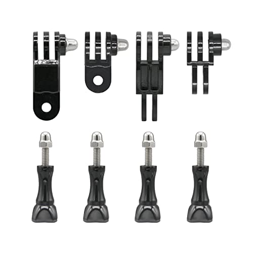3-Way Adjustable Extension Pivot Arm Straight Joints Adapter Mount Kit for GoPro Hero 11, 10, 9, 8, 7, 6, 5, 4, 3+, 3, Same Direction and Vertical Direction, Long Thumb Screws (8pcs)