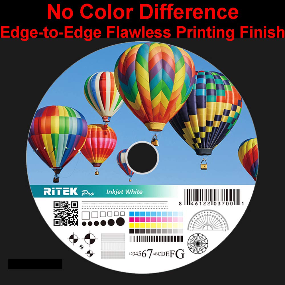 600 Pack Ritek Pro (Professional Grade) DVD-R 16X 4.7GB AZO Dye (MID MXL RG04) White Inkjet Hub Printable Blank Media Recordable Disc