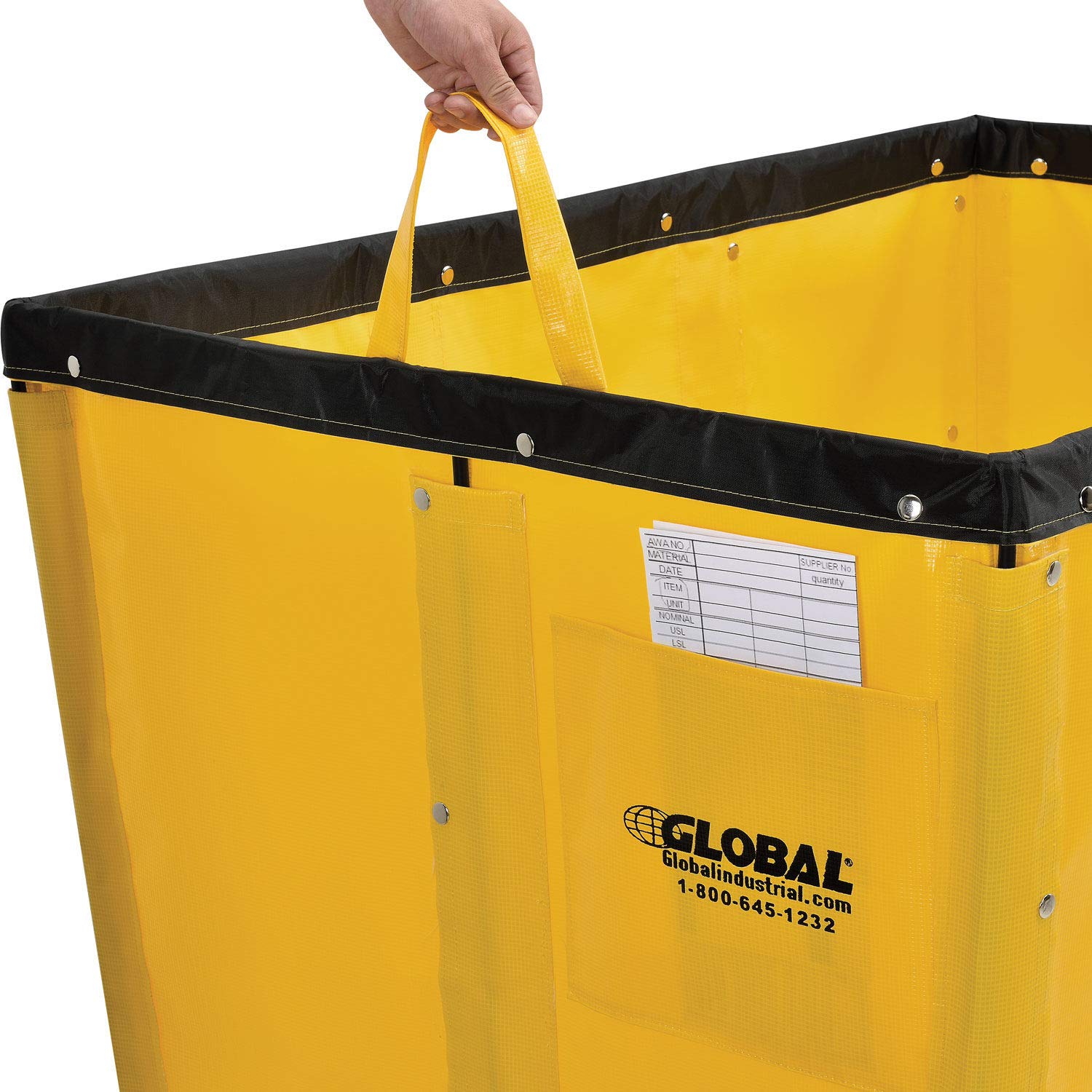 Global Industrial 20 Bushel, Yellow Vinyl Basket Bulk Truck, Unassembled