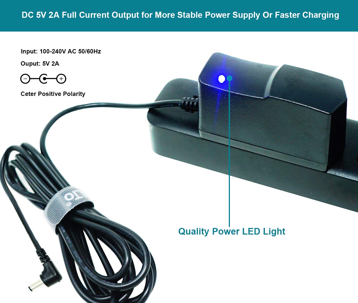 5V 2A AC Power Adapter with 3.5mm x 1.35mm Connector Plug, Wall Charger Power Adaptor for Tablets, Wireless Router, Switches, USB Hubs, Android TV Box, CCTV IP Security Cameras, LED Strip Lights (1)