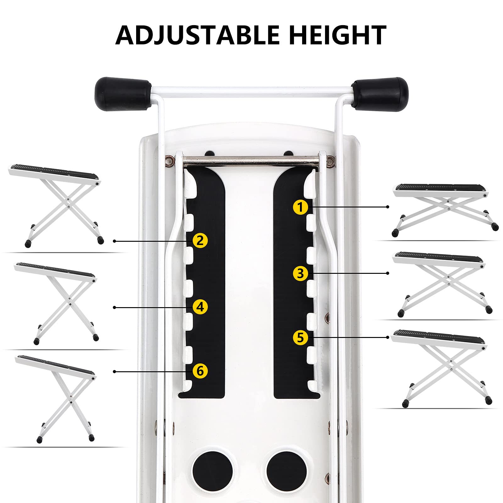 Pedicure Foot Rest, Non-Slip East-at Home Beauty 6 Heights Adjustable Sturdy Manicure Foot Rest, Treat Your Feet No More Bending or Stretching