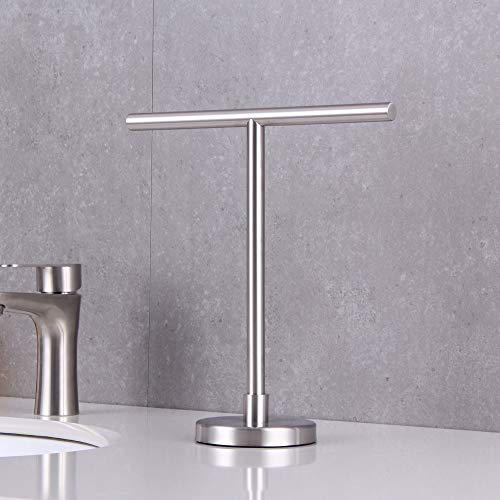BEIGEEWY Modern Free Standing Countertop Hand Towel Holder Tree Rack SUS 304 Stainless Steel Towel Ring, Brushed Finish