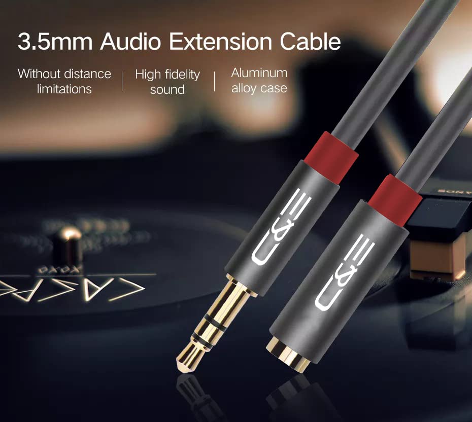 3.5mm Aux Headphone Extension Cable 25 Feet (7.6 Meters) 3.5mm Male to Female Stereo Audio Extension Cable 25ft (7.6M) for Car, Stereo, iPhone, Smartphone or Any Audio Device CNE44459