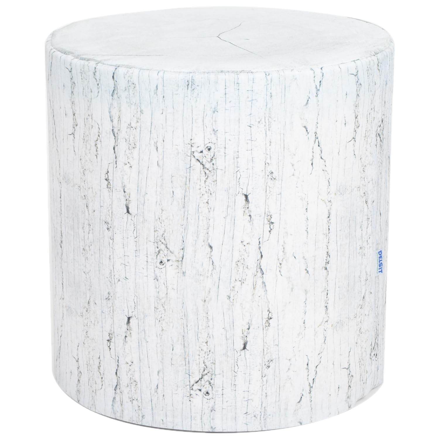Delsit Woody Outdoor Pouf Ottoman - European Made Waterproof & Lightweight Round Seat - Stylish Home Decor & Living Room Furniture - Versatile Footrest & Seating for Indoor & Outdoor | Birch Print